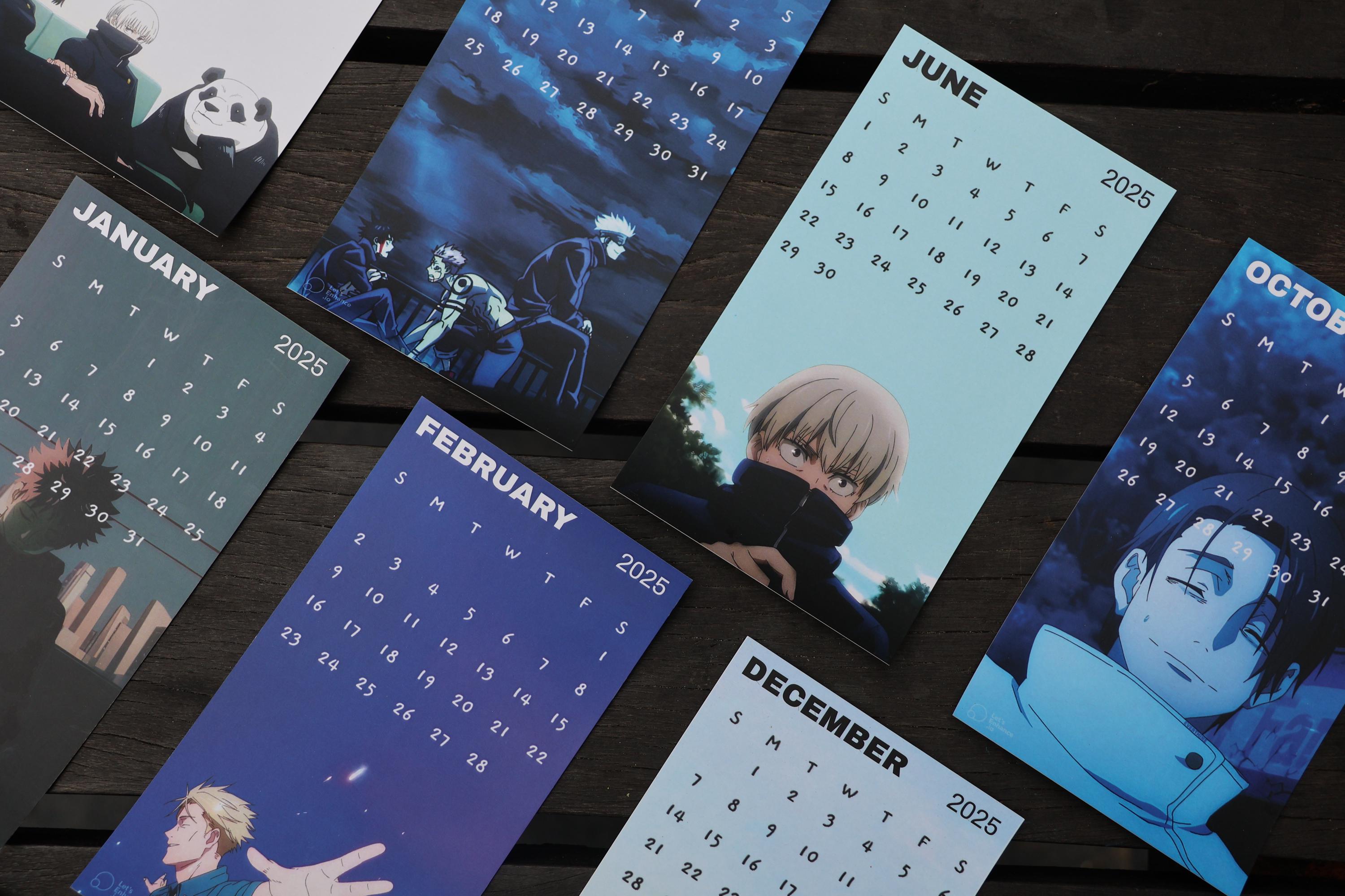 Jujutsu Kaisen Anime Mini Desk Calendar 2025 With Wooden Easel - Etsy