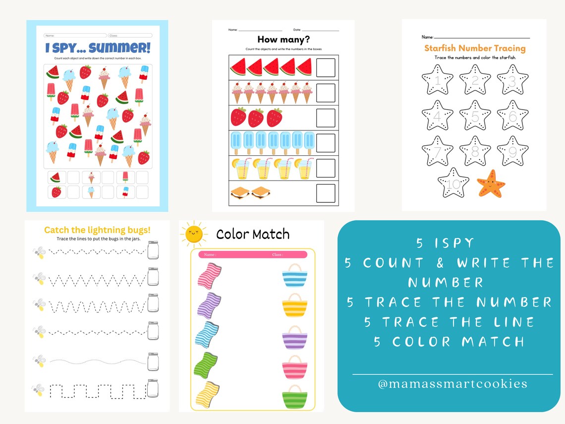 Pre-school Pre-k Kindergarten Early Learning | Printable Activity ...