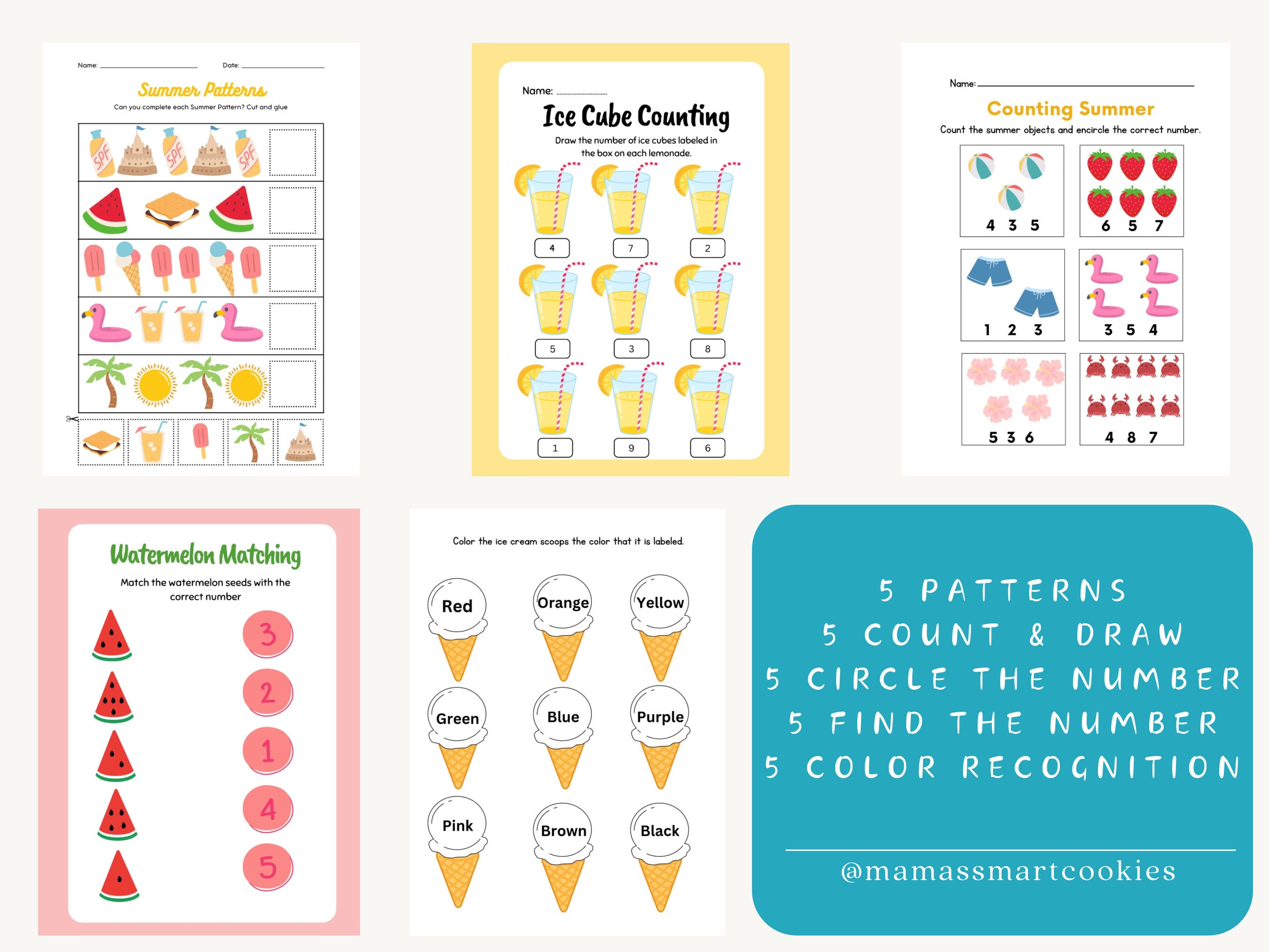 Pre-school Pre-k Kindergarten Early Learning | Printable Activity ...