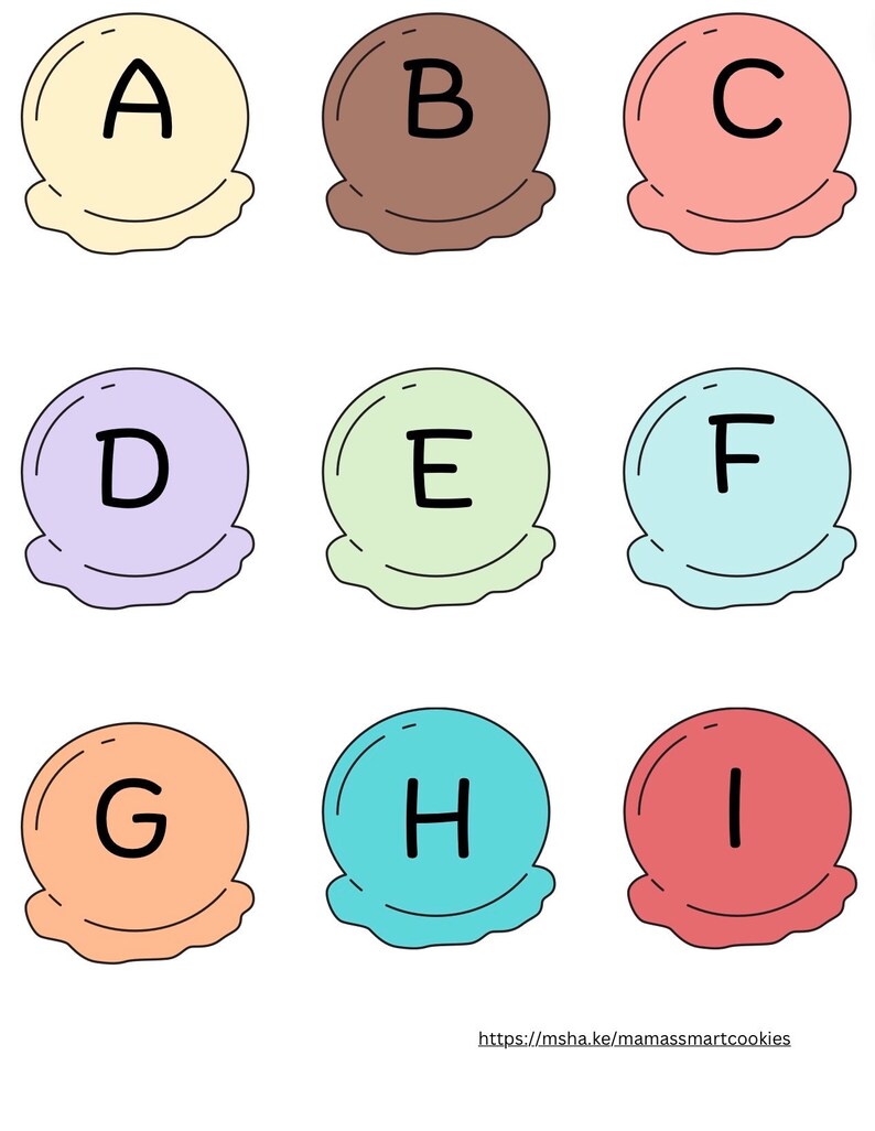 Alphabet Match Pre-school Prek Kindergarten Learning ABC Learning Ice ...