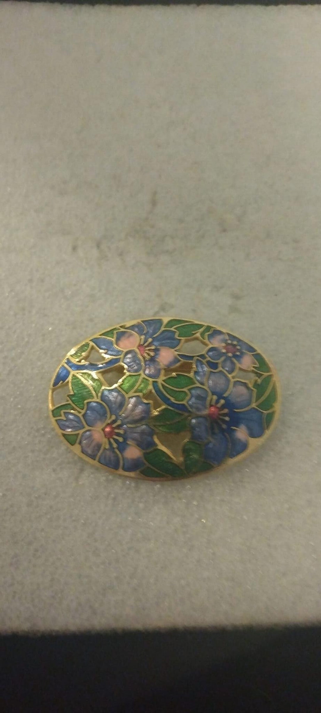 Enamel Blue Flower Brooch - Etsy