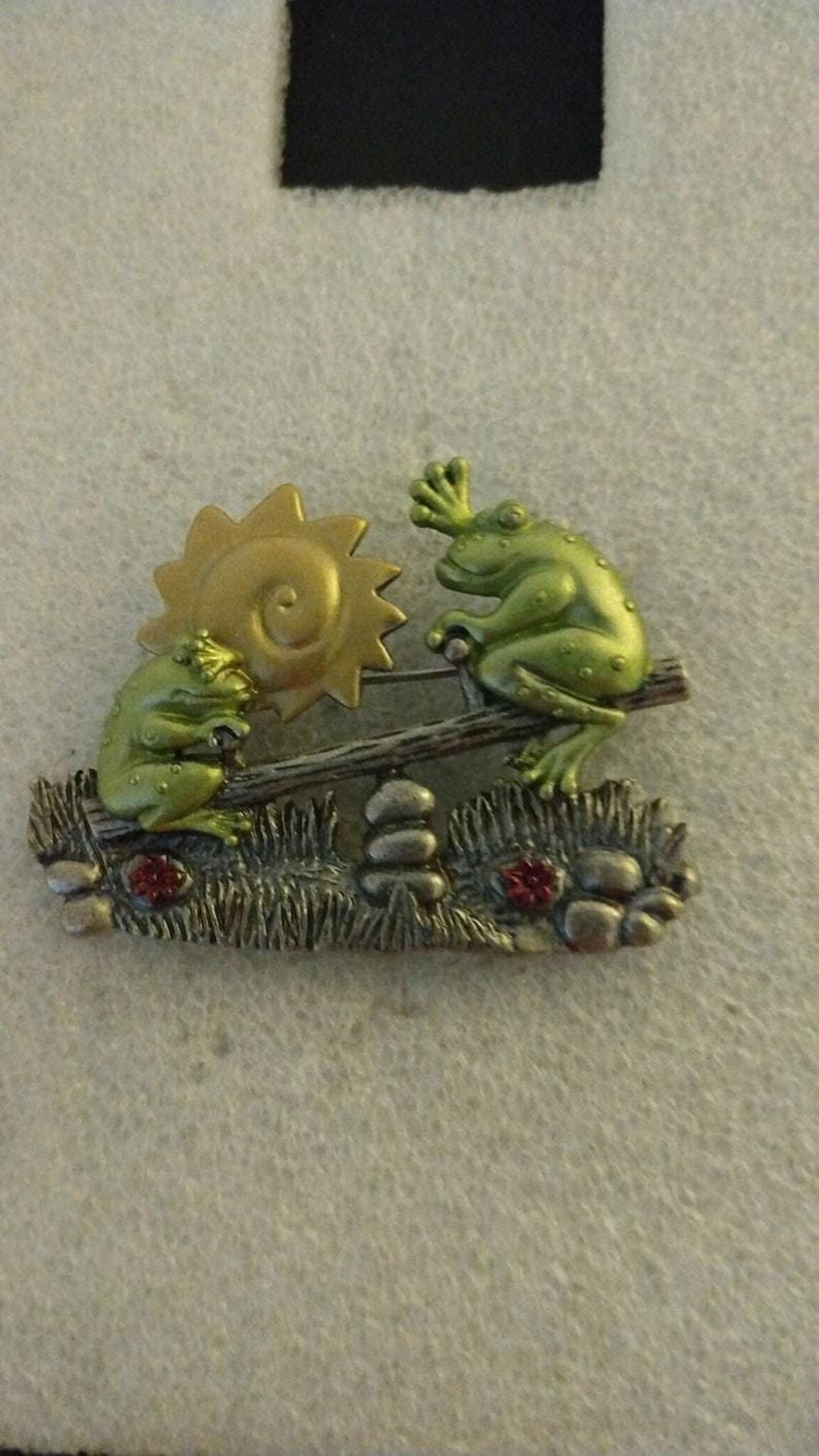 Patricia Darling Dash 1980s Frogs on a Seesaw Brooch - - Etsy