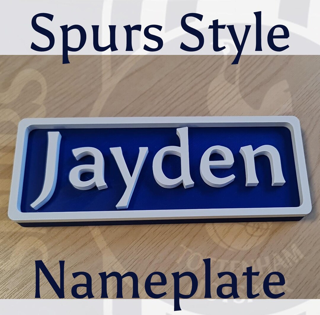 Spurs Style Personalised Nameplate - Custom Football / Soccer Desk ...