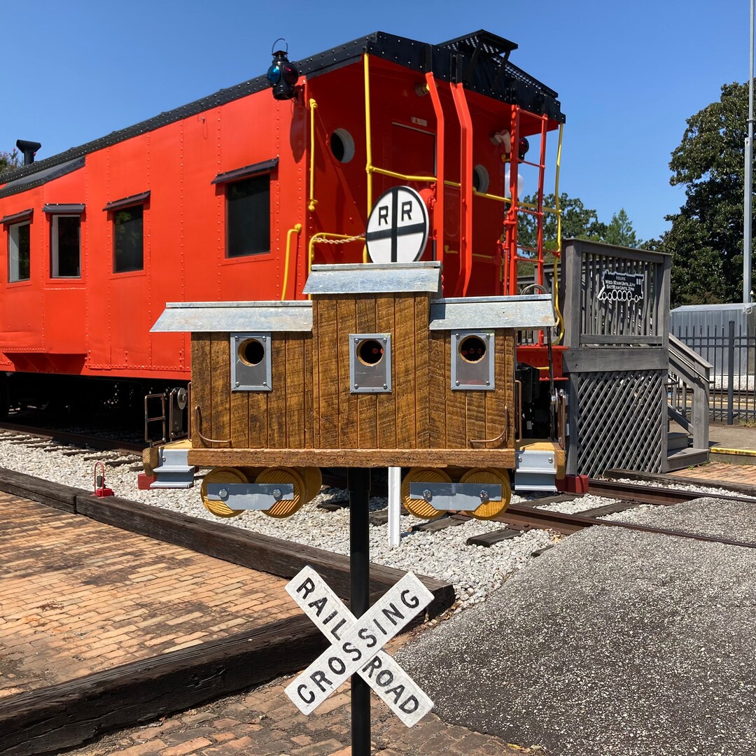 Caboose Birdhouse Yard Art Barn Siding Galvanized Roof Railroad ...