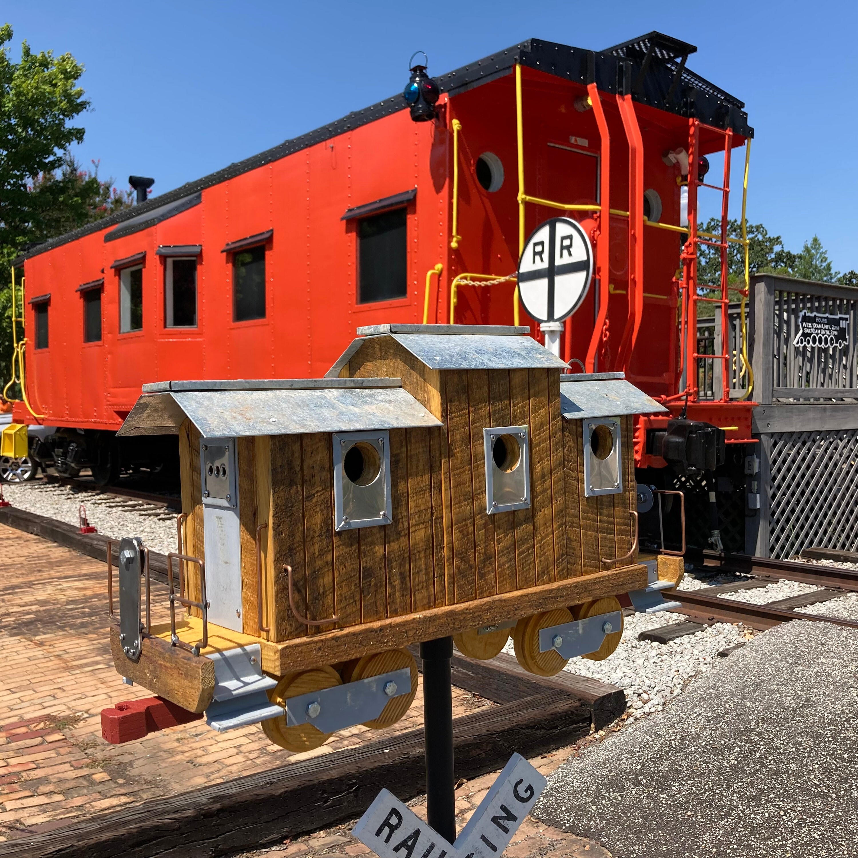 Caboose Birdhouse Yard Art Barn Siding Galvanized Roof Railroad ...