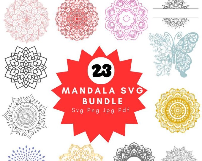 Mandala SVG Bundle Mandala Designs Archivos SVG y PNG Cricut svg Archivos de corte de silueta ...
