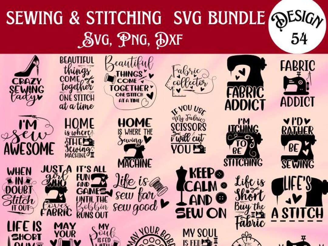 54 Cross Stitch Sayings SVG Vector Bundle | Digital Download ...