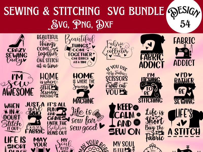 54 Cross Stitch Sayings SVG Vector Bundle | Digital Download ...