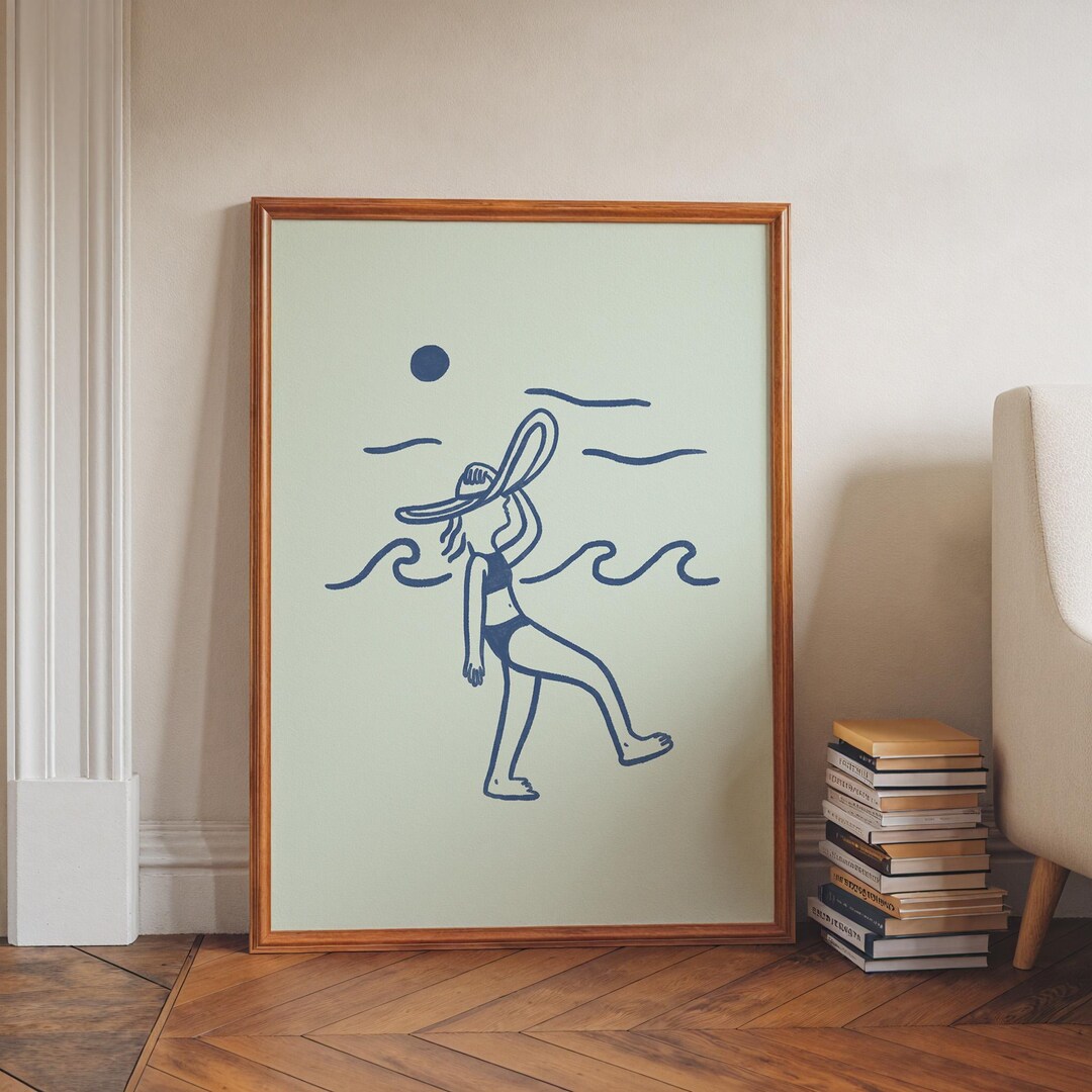 Windy Beach Day, Digital Print - Etsy