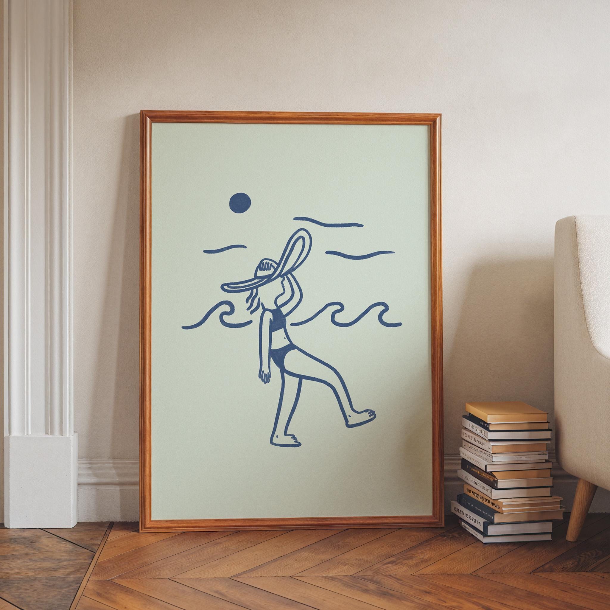 Windy Beach Day, Digital Print - Etsy