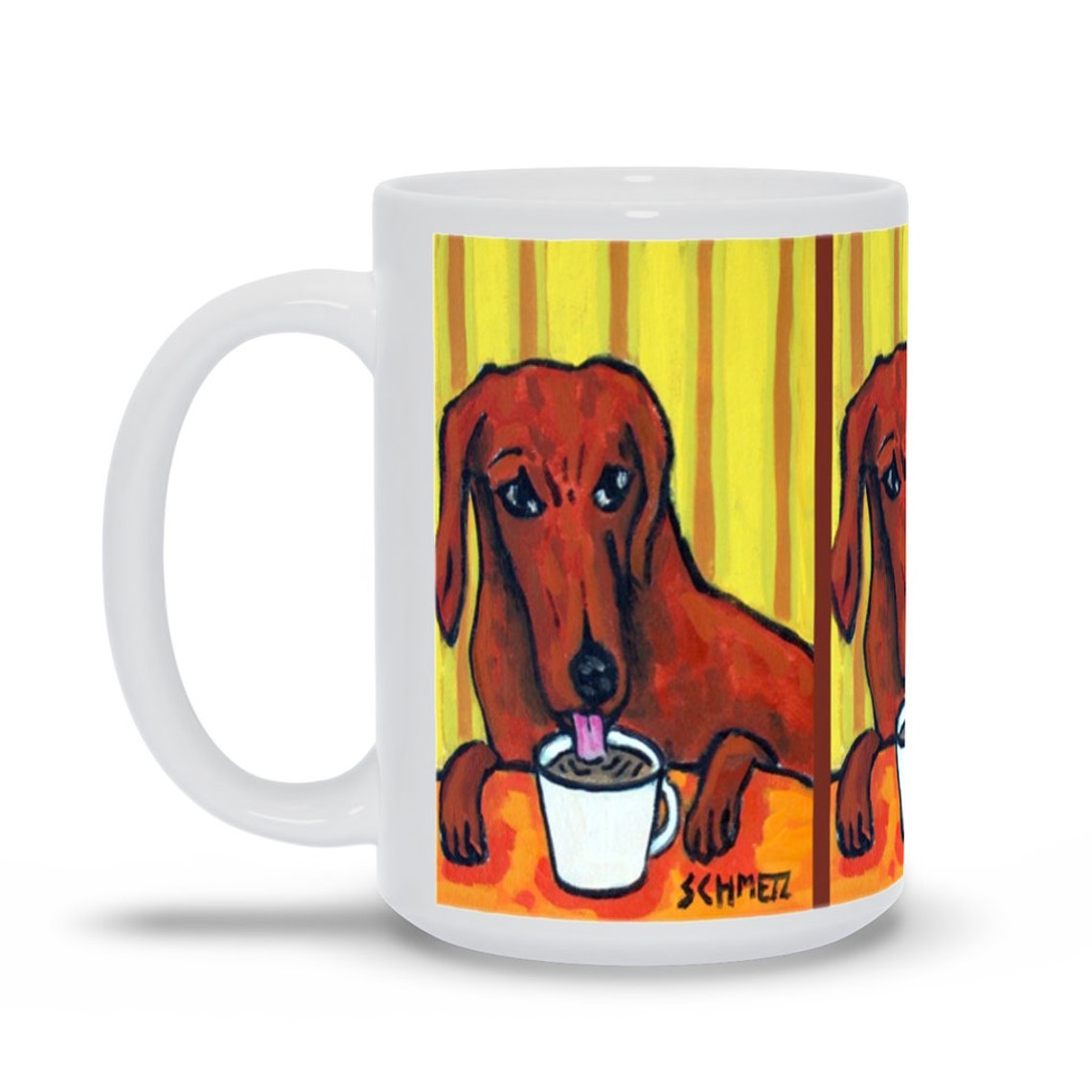 Dachshund Coffee Mug Ceramic Pet Dog Art Modern Animal | Etsy