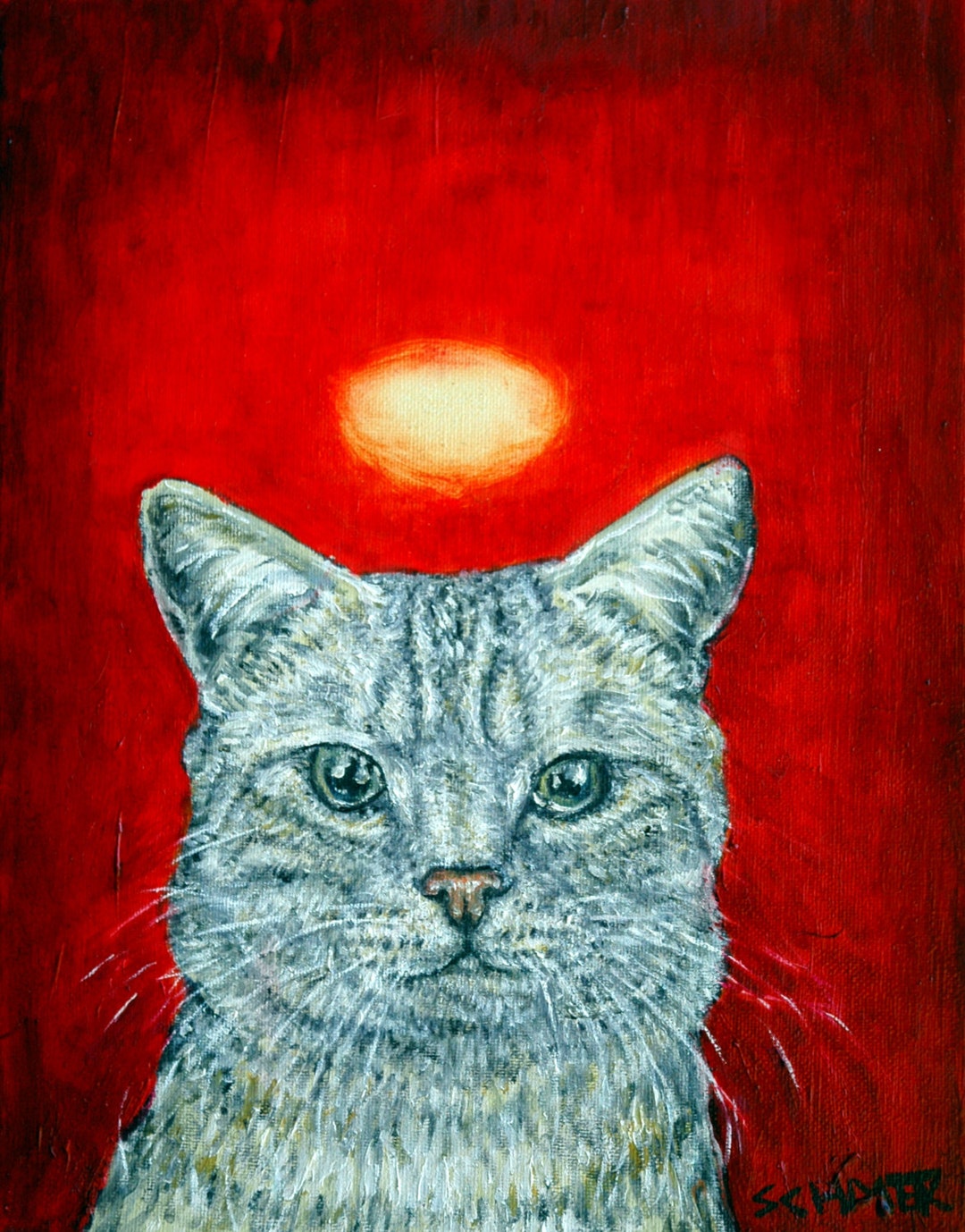 Cat Art - European Short Hair Cat Angel Art PRINT Poster Gift Modern ...
