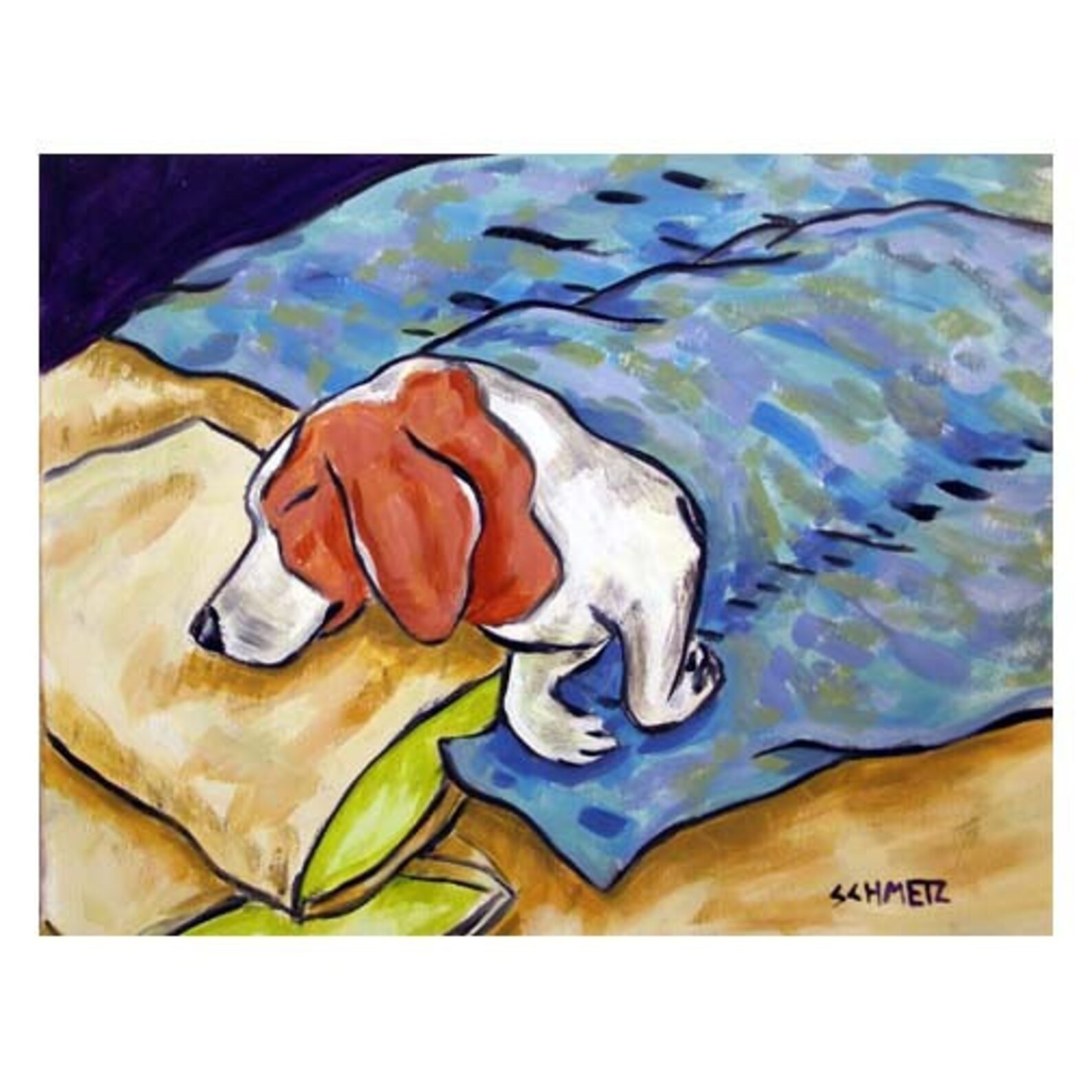 Beagle Art Beagle Sleeping Dog Art Print Beagle Gifts - Etsy