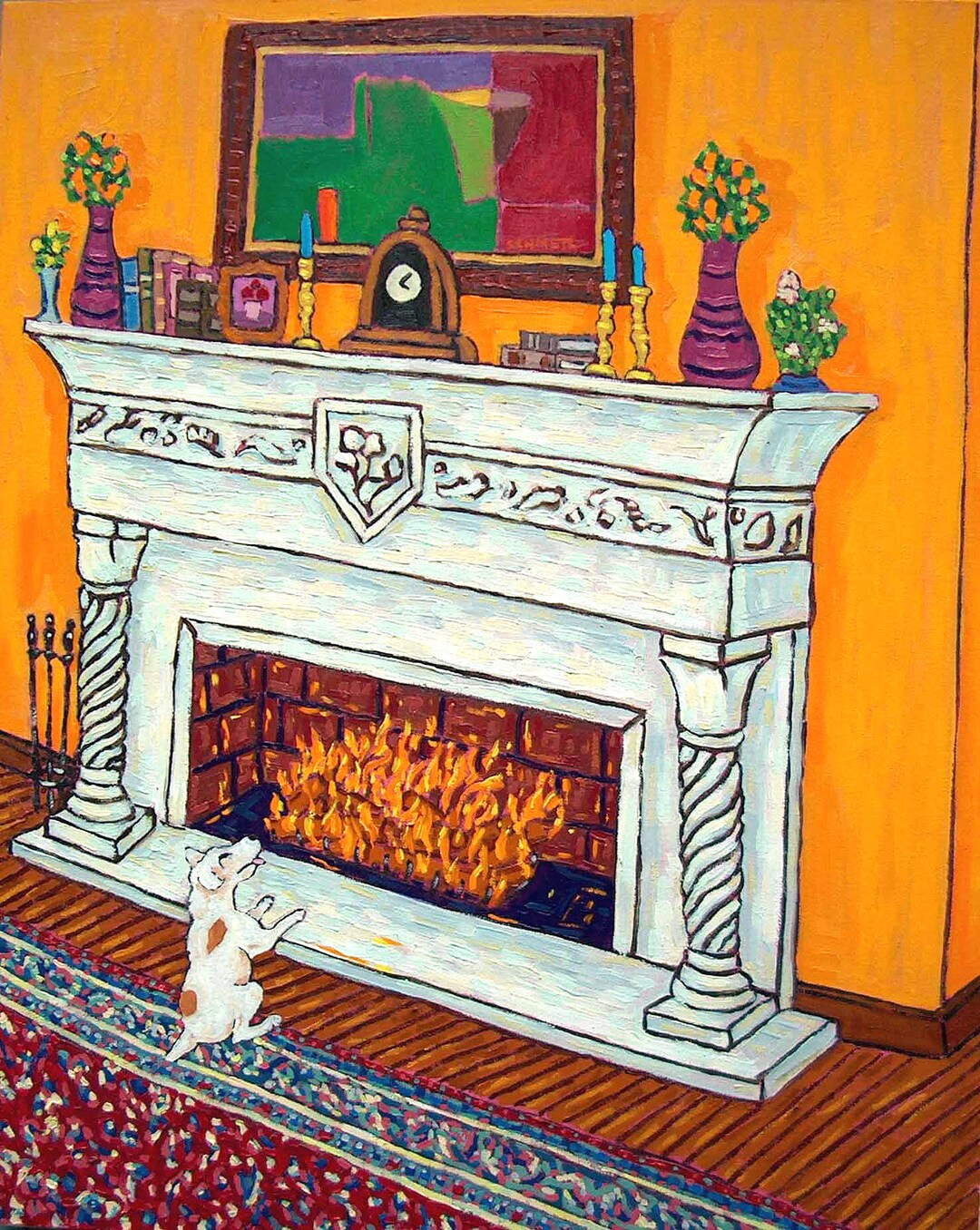 Pig by the Fireplace 4x6 Print - Etsy
