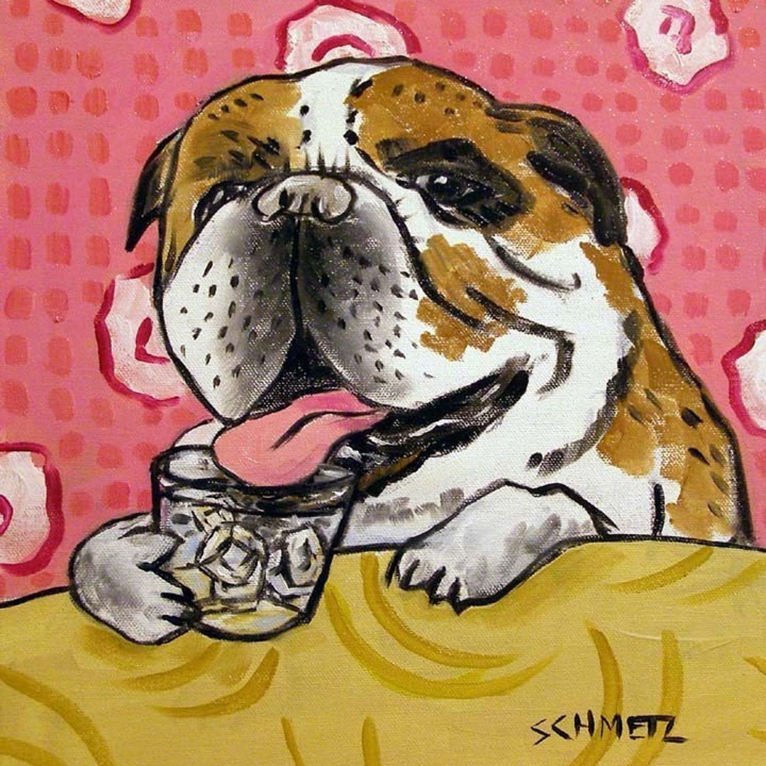 Bulldog Art - Bulldog, Modern Dog Art, Tile, Coaster, Bulldog Tile ...