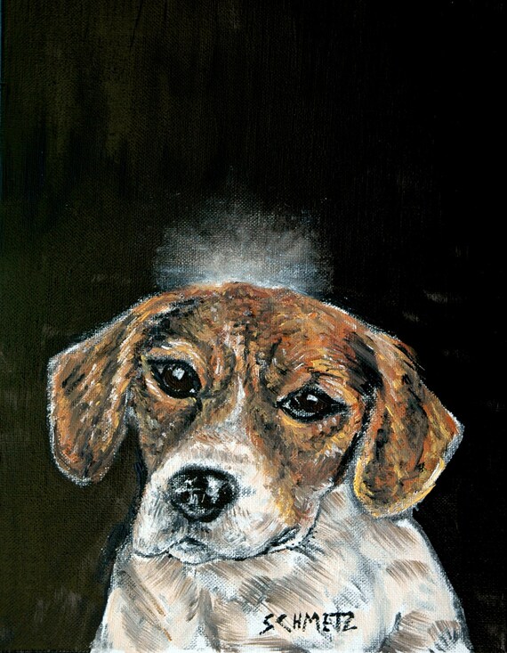 Beagle Art BEAGLE Angel Dog Memorial Art Printdog Print - Etsy