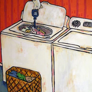 Owl Doing the Laundry Fine Art Print on Matte or Glossy Paper Home Laundry Room Decor - Etsy