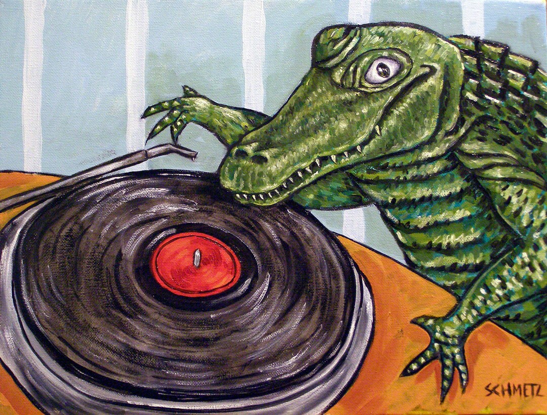 Alligator DJ - Print on Matte or Glossy Paper - Animal Lover Gift ...
