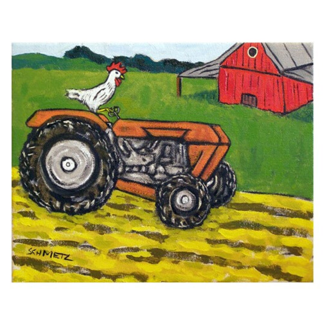 Chicken Art - Chicken on the Farm Art Print - Chicken Gifts - Etsy