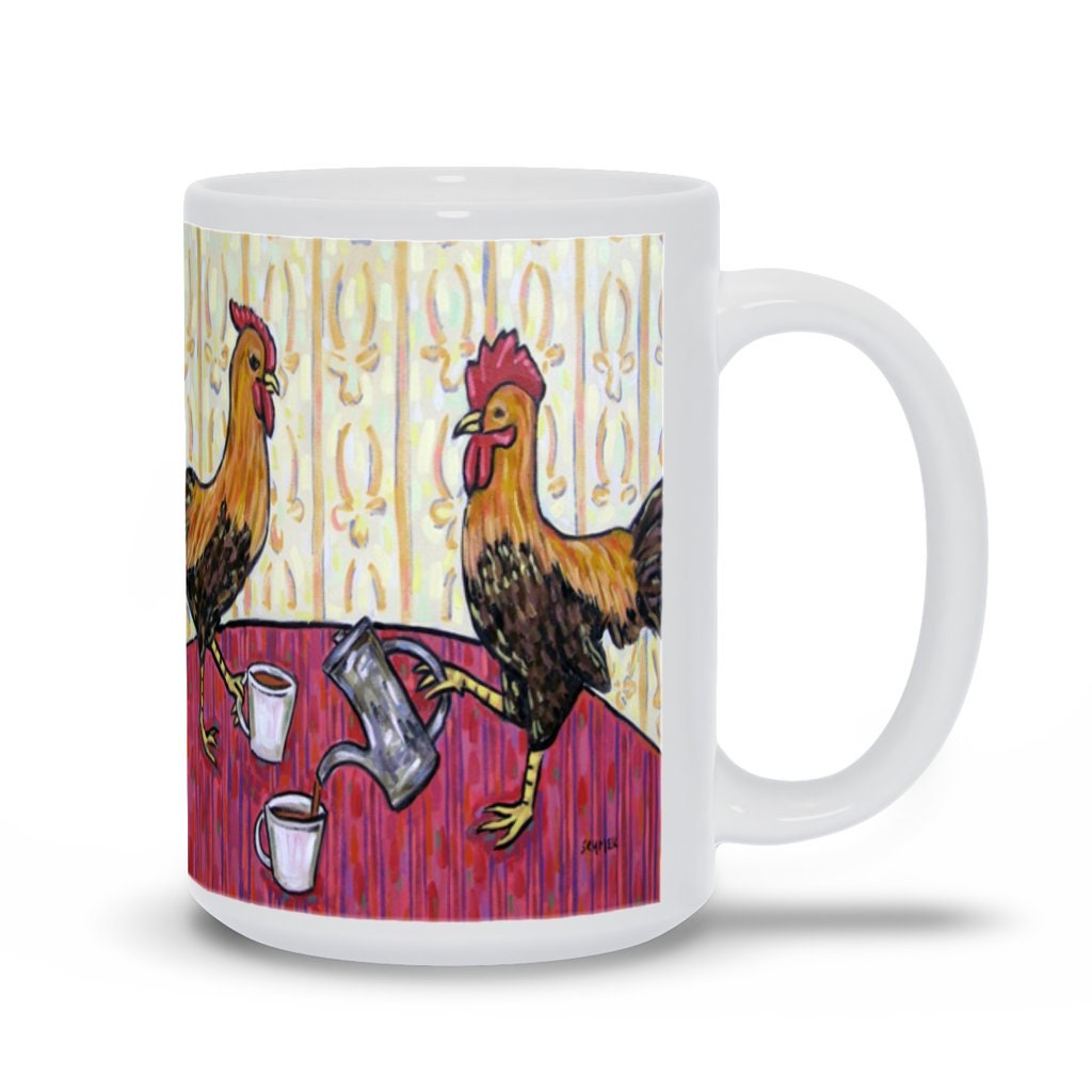 Chicken Mug Coffee Mug Farm Animal Rooster Art Mugs | Etsy