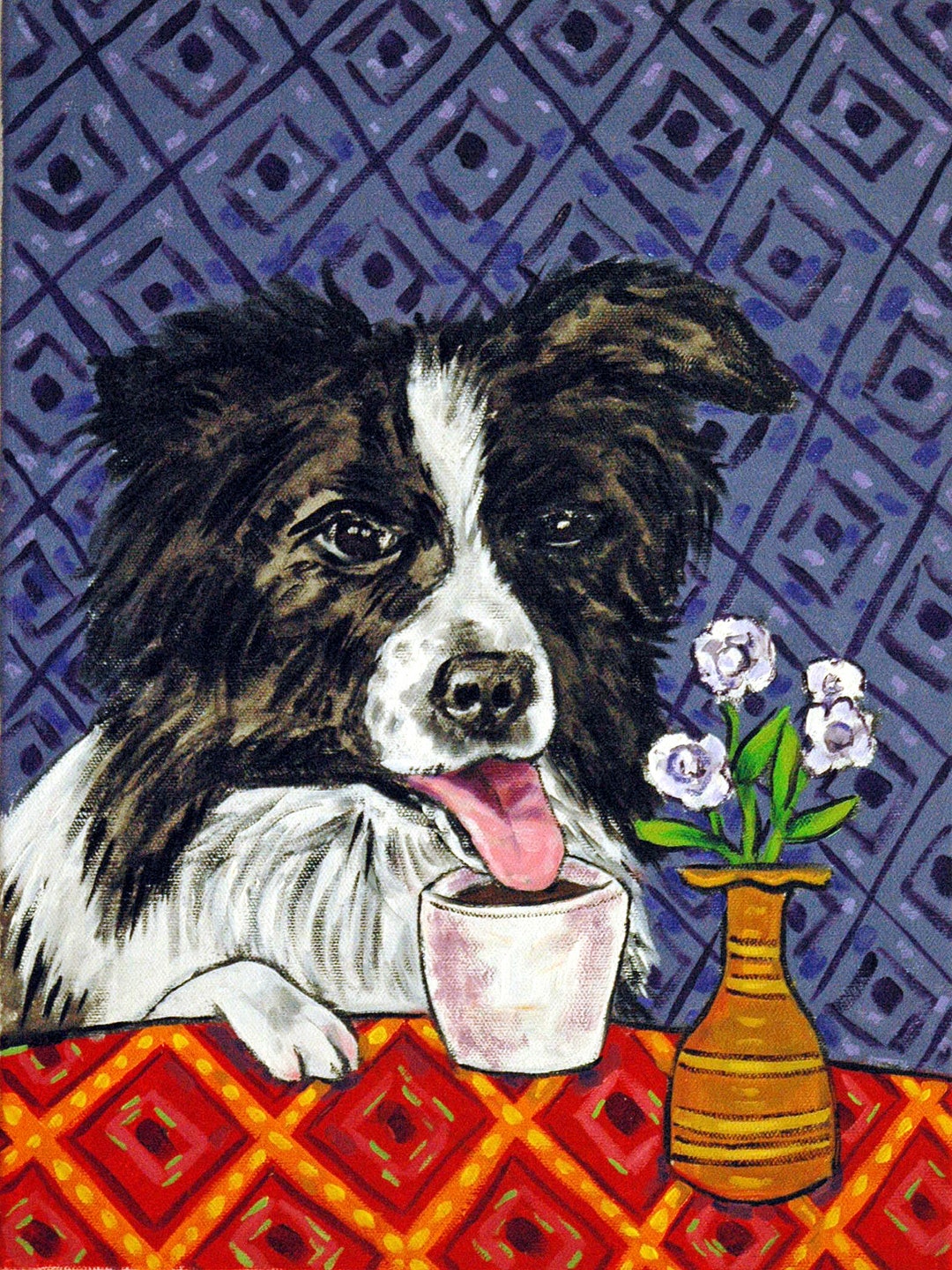 Border Collie Art, Canvas Print Dog,border Collie Coffee, Coffee Print ...