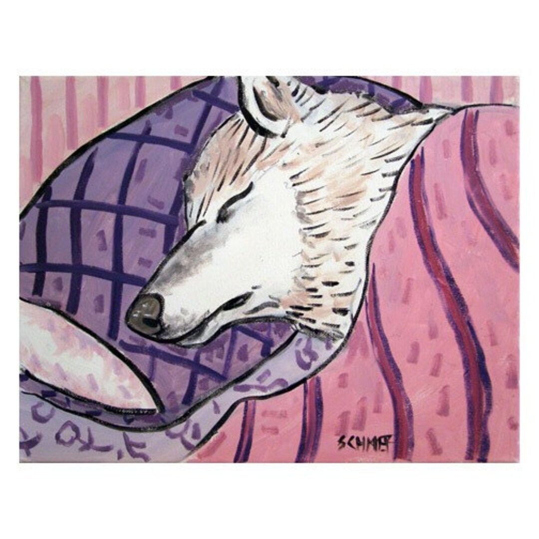 Samoyed Sleeping Dog Art Print - Etsy