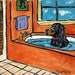 Gordon Setter Taking a Bath Dog Art Print - Etsy