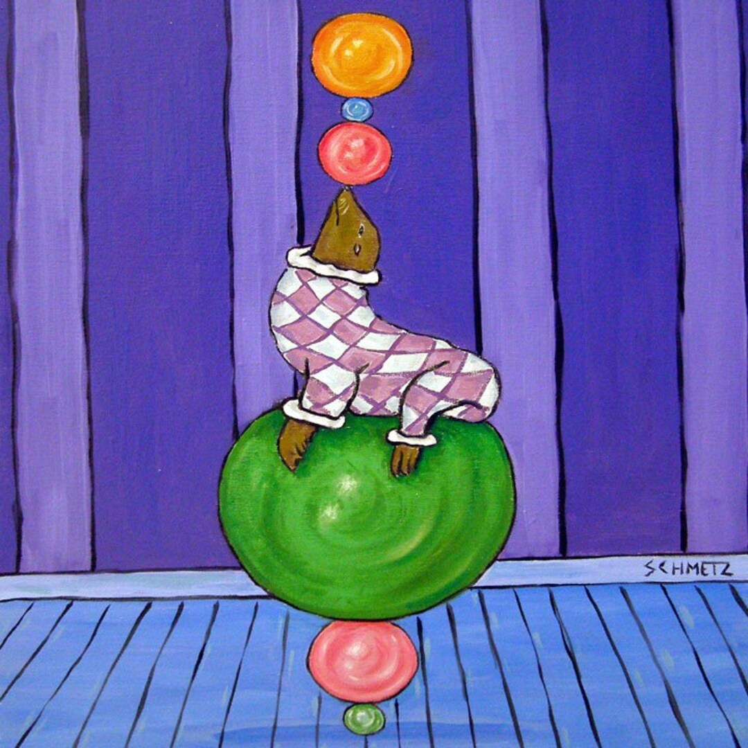 Sea Lion Jester Balancing Act Animal Art Coaster Tile Gift - Etsy