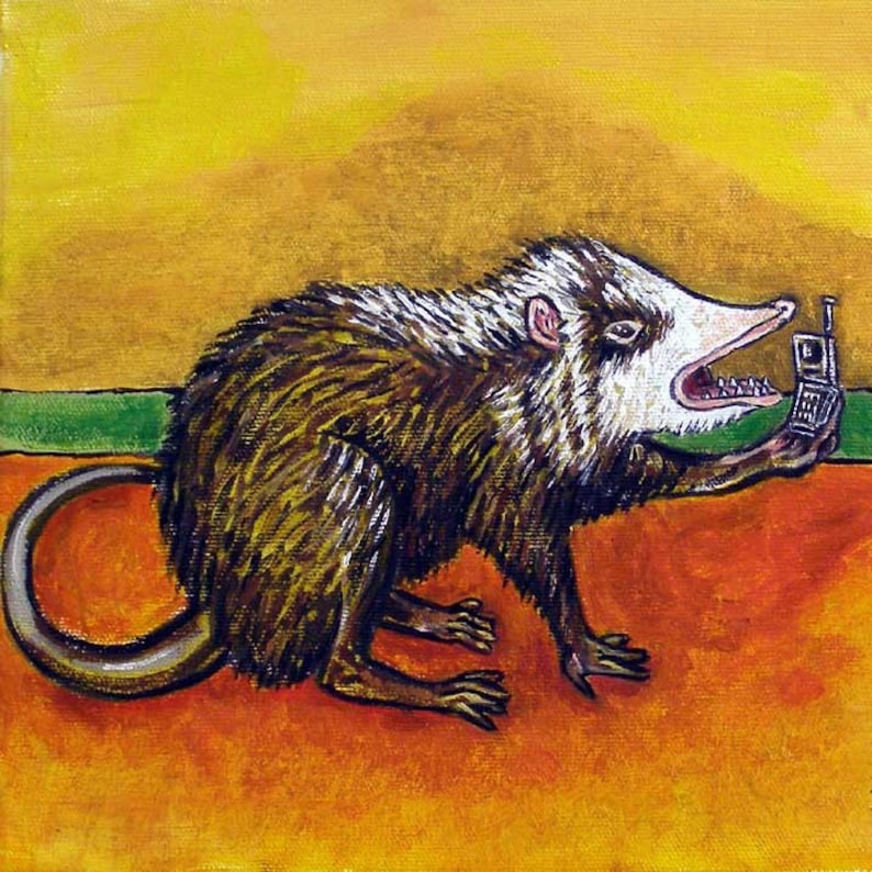 Moon Rat Talking on a Cell Phone Animal Art Coaster Tile - Etsy
