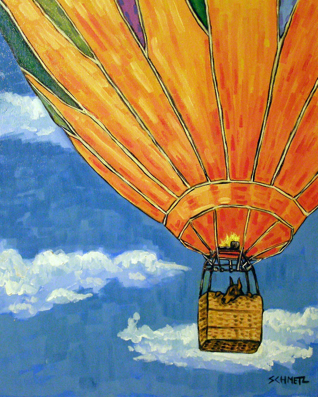 Doberman in a Hot Air Balloon Dog Art Print on Matte or Glossy - Etsy