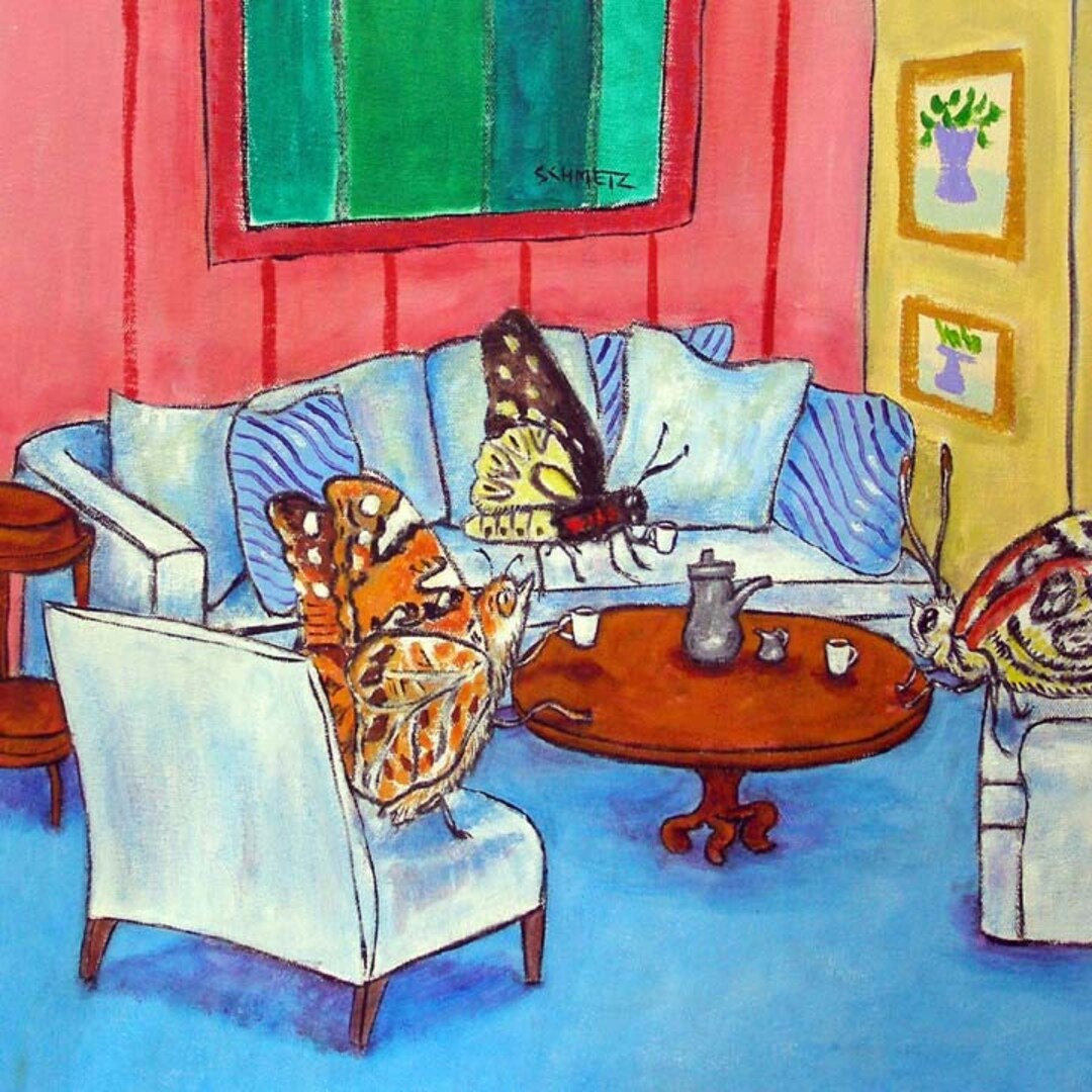 Butterfly - Tea Party - Insect Art - Tile Coaster - Aninal Lover Gift ...