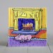 Pig by the Fireplace Animal Art Coaster Tile Gift - Etsy