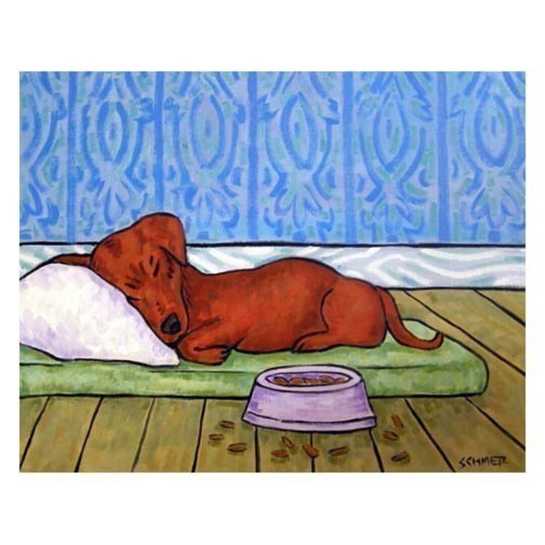 Dachshund Sleeping Dog Art 13x19 Print Home Decor Gift Animals Pet - Etsy