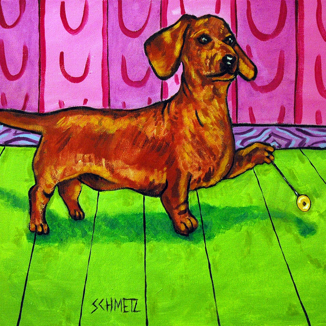 Dachshund With a Yo Yo Dog Art Tile Coaster Gift - Etsy