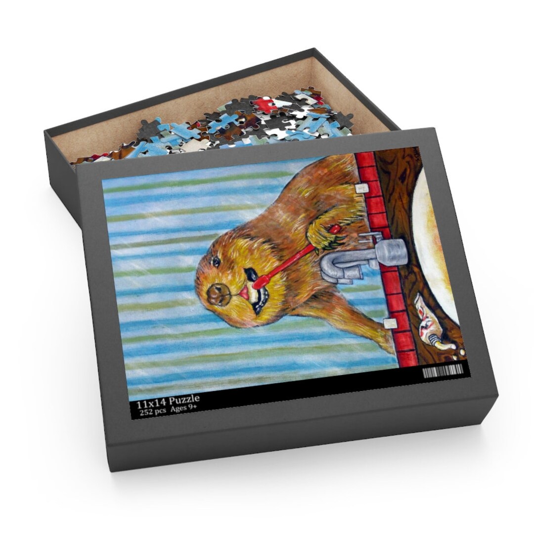 Beaver Brushing Teeth Jigsaw Puzzle - Etsy