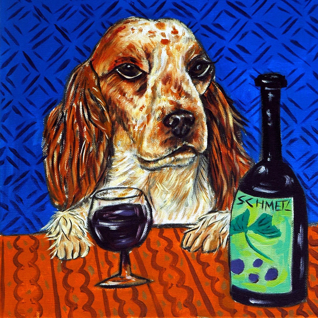 Cocker Spaniel at the Wine Bar Dog Art Coaster Tile Gift - Etsy