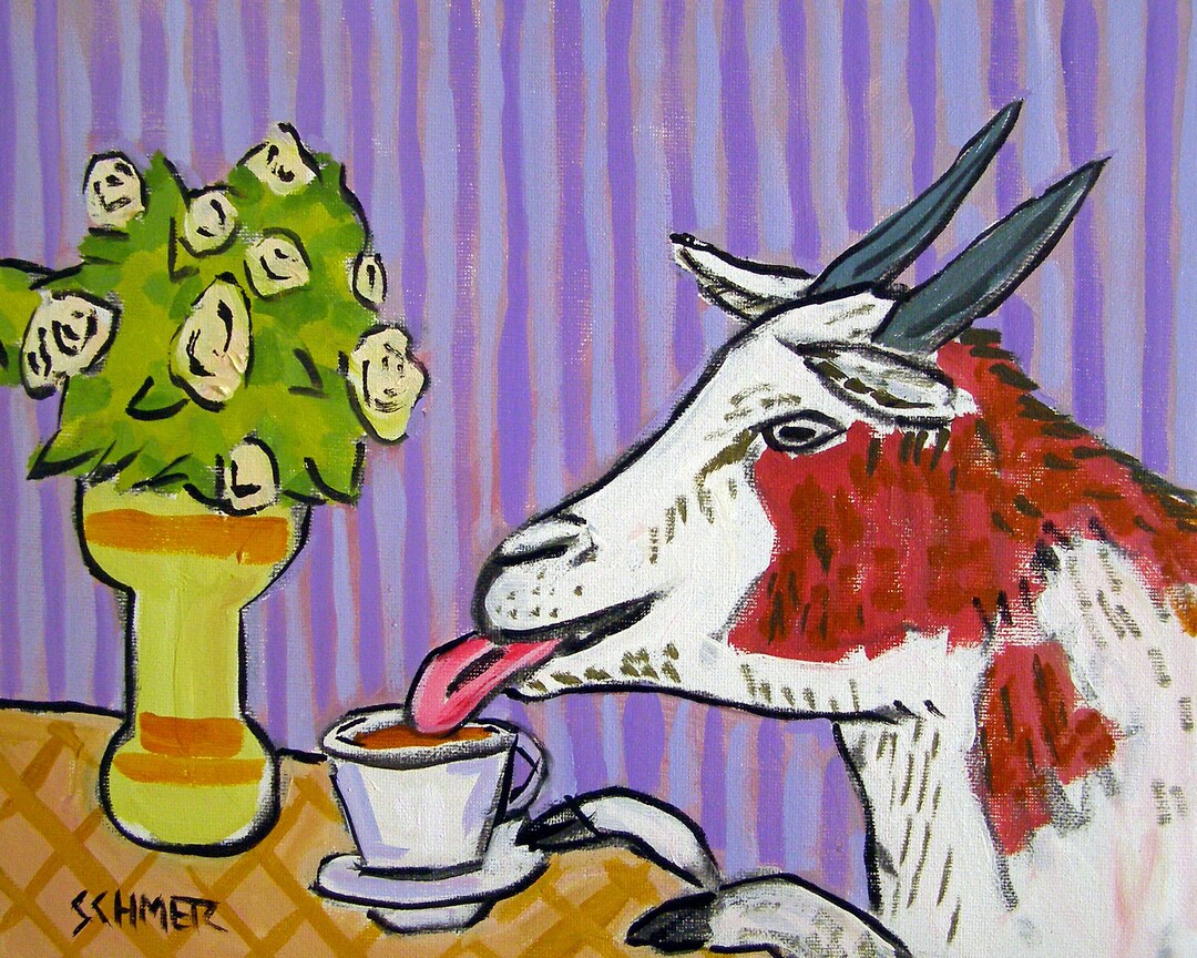 Goat Print - Coffee Decor - 13x19 Farmhouse Decor - Bithday Gift for ...