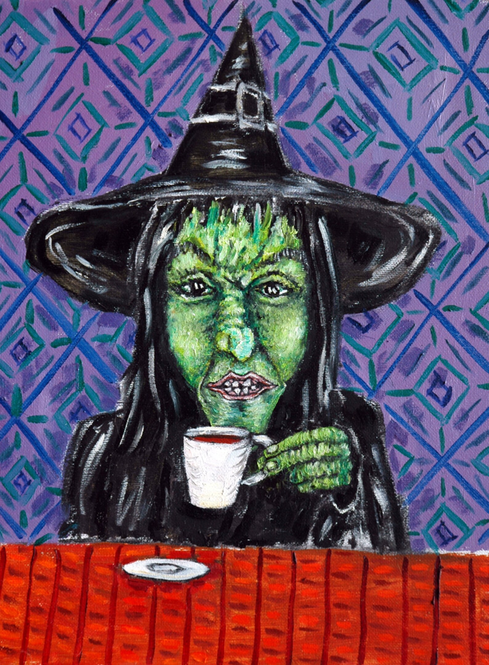 Witch Coffee Fantasy Art Mythology Art Prints Impressionism - Etsy