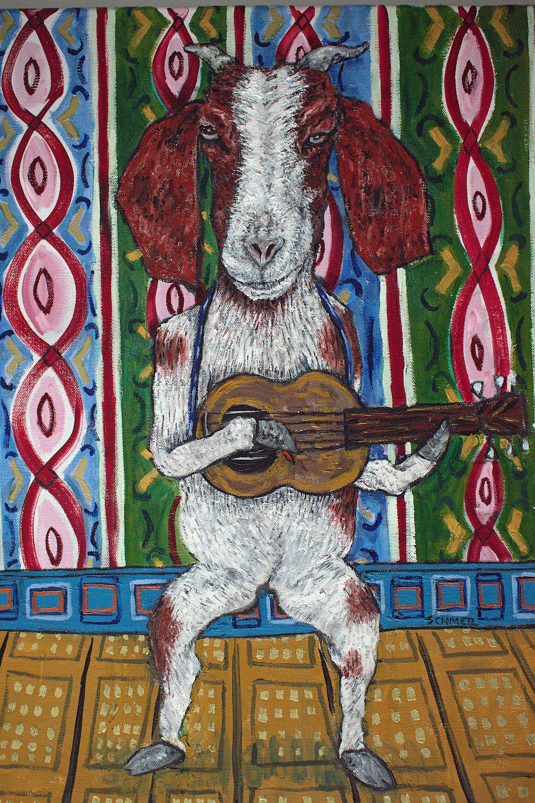 Goat Playing Guitar Art Print on Matte or Glossy Player Music Home ...