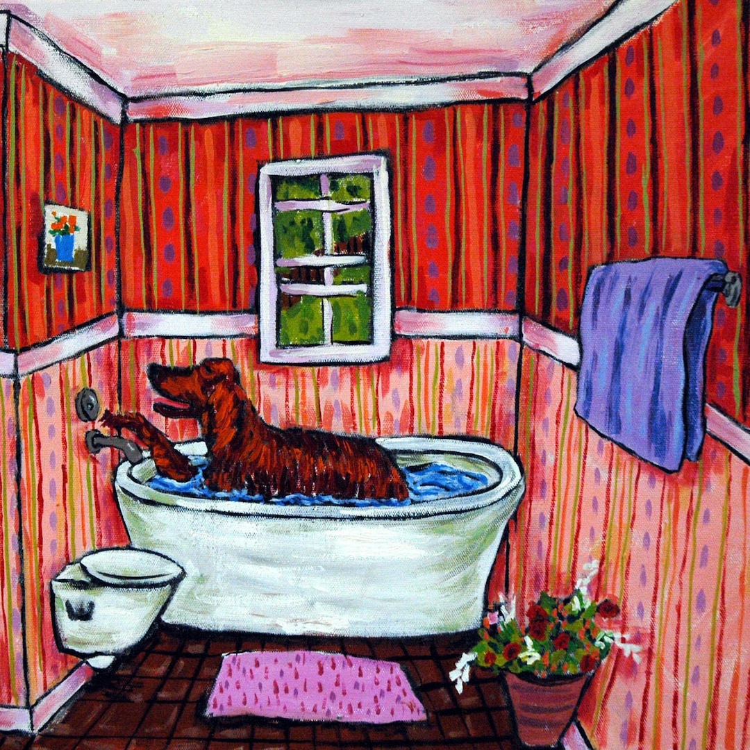 Irish Setter Art Coaster Tile - Bathroom Art Print on Tile - Irish ...