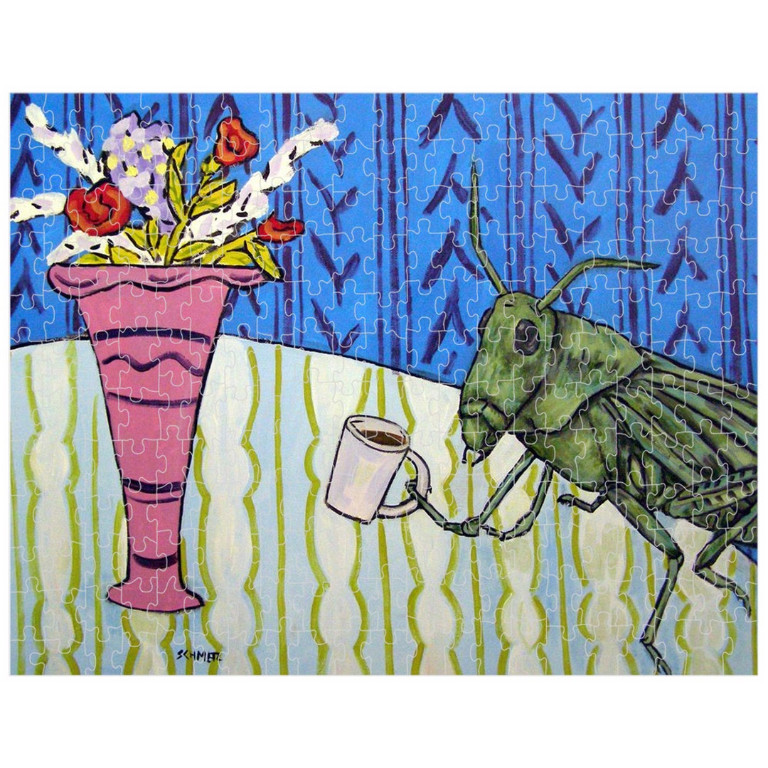 Grasshopper Jigsaw Puzzle Insect Decor Gifts Artwork Coffee - Etsy