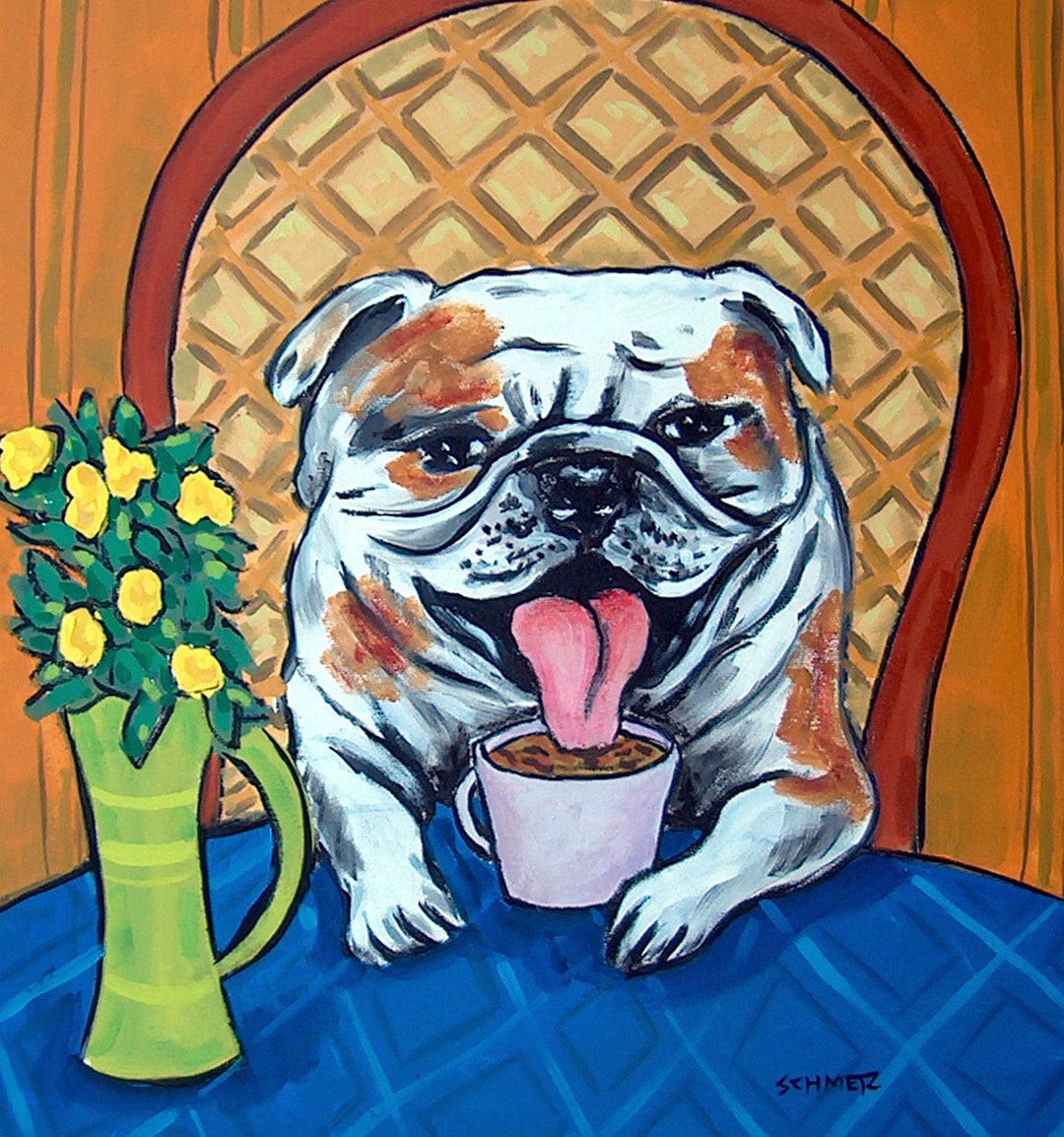 Bulldog Tile, Coffee Bulldog, Bulldog Art, Dog Coaster, Ceramic Dog ...