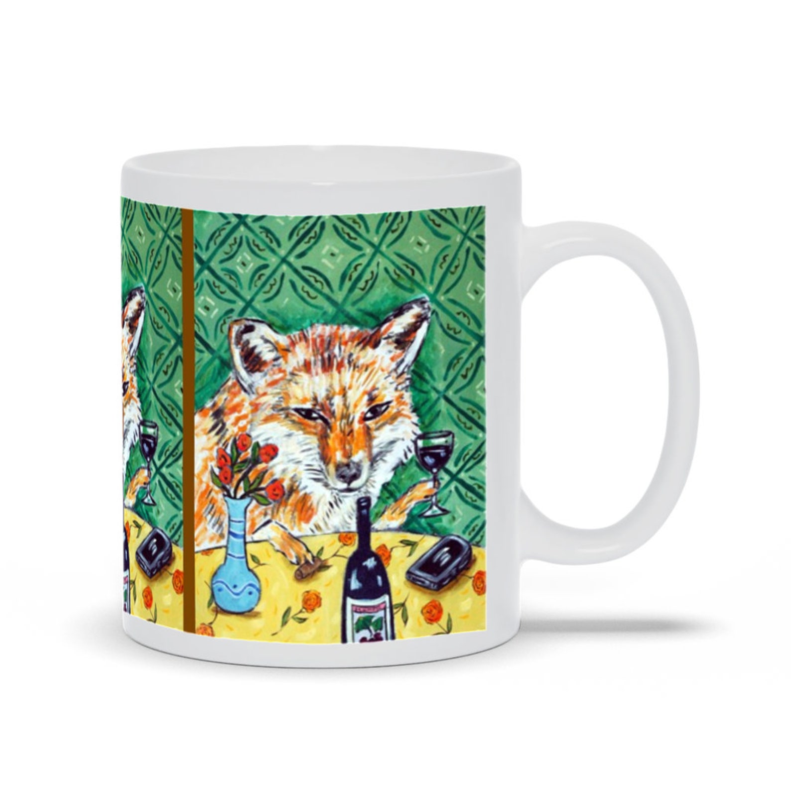 Red Fox Coffee Mug Fox Art Ceramic Coffee Cup Wild | Etsy