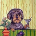 Rhodesian Ridgeback at the Wine Bar Dog Art Coaster Tile Gift - Etsy
