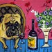 Mastiff at the Wine Bar Dog Art Print Giclee Gift 13x19 JSCHMETZ Modern ...