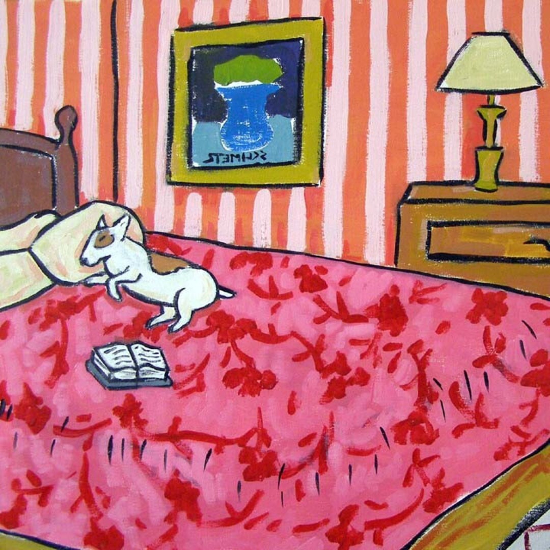 Bull Terrier Sleeping Dog Art Tile Coaster - Etsy