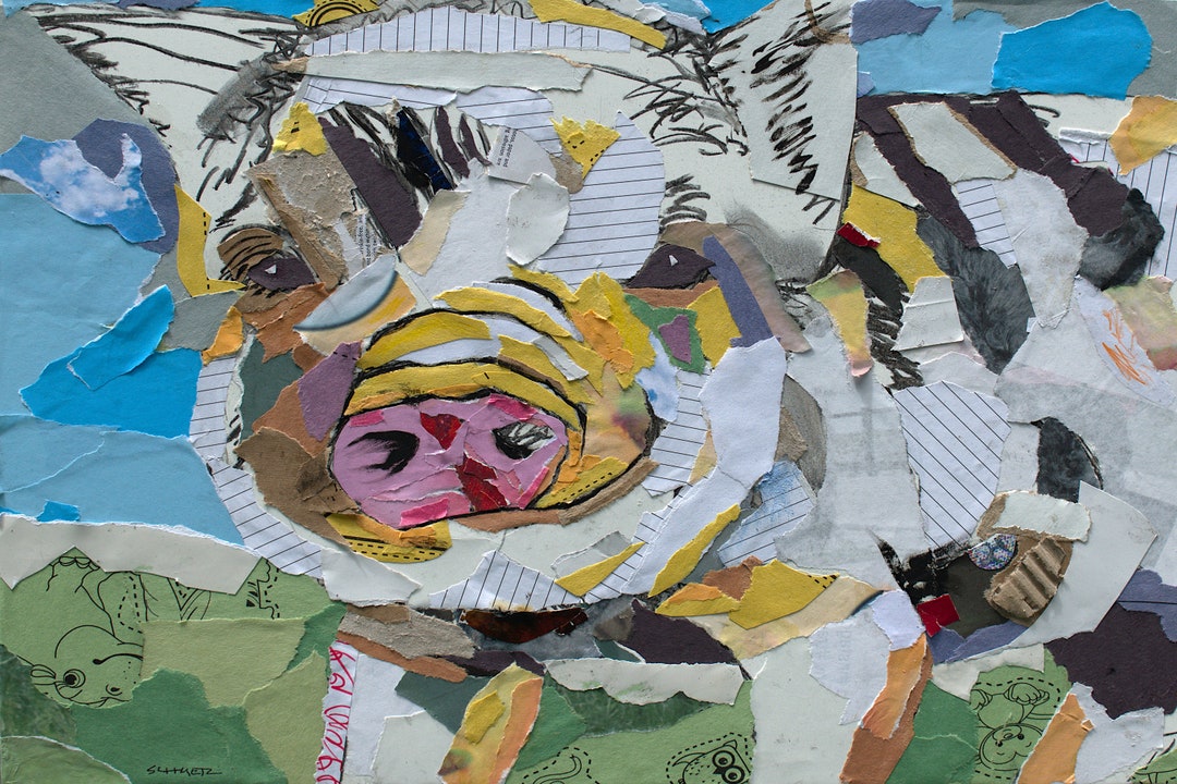 Pig Collage Art Print on Paper or Canvas, Animal Decor - Etsy