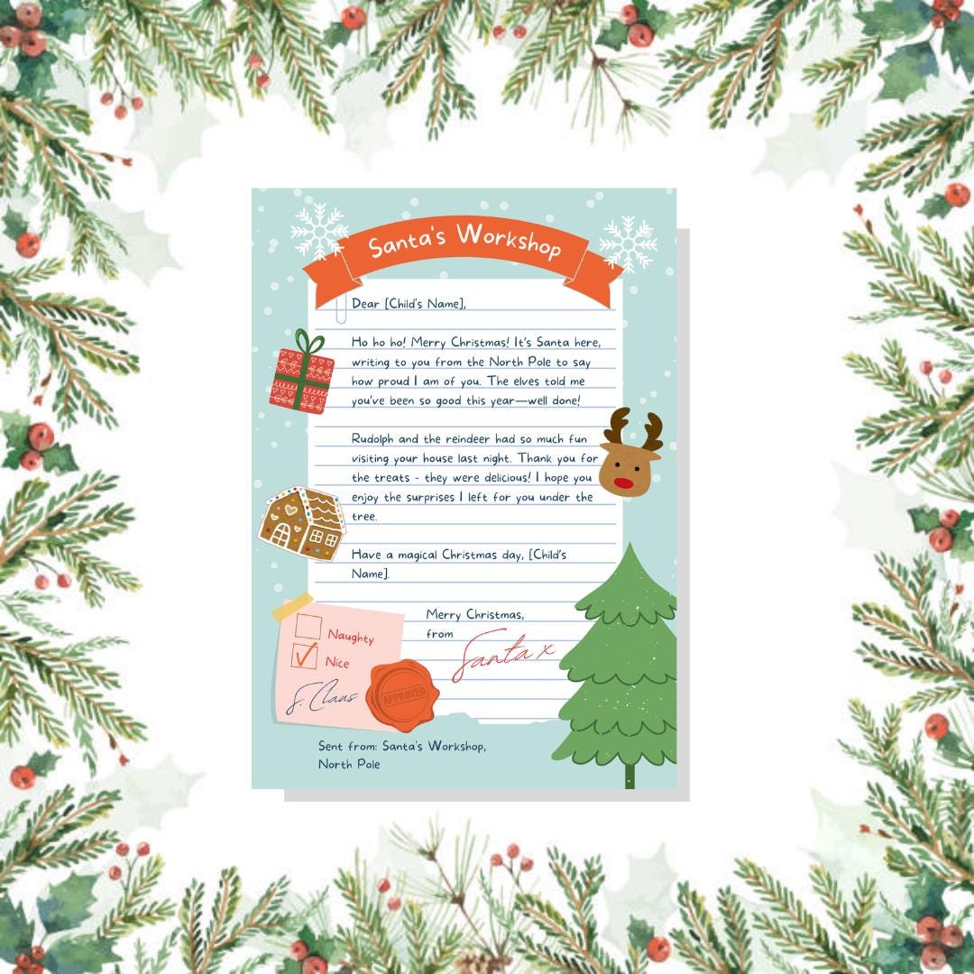 Personalised Letter From Santa Template | DIY Editable Christmas Letter ...