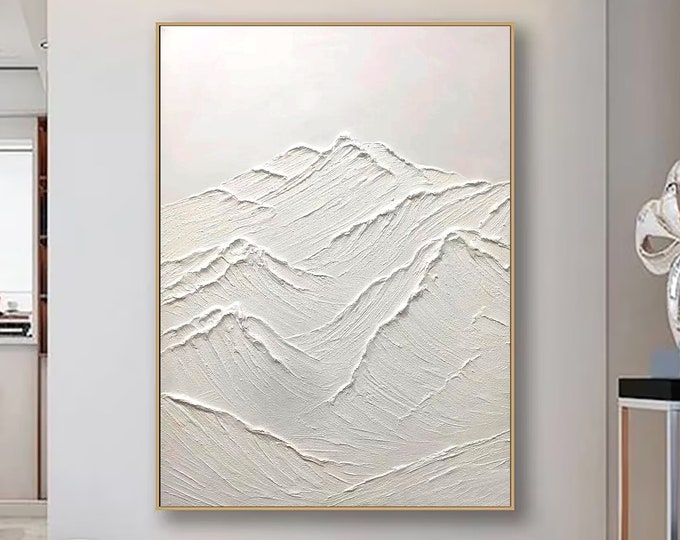 White Plaster Mountain Wall Art | Bas Relief | Textured Art | Gifts ...