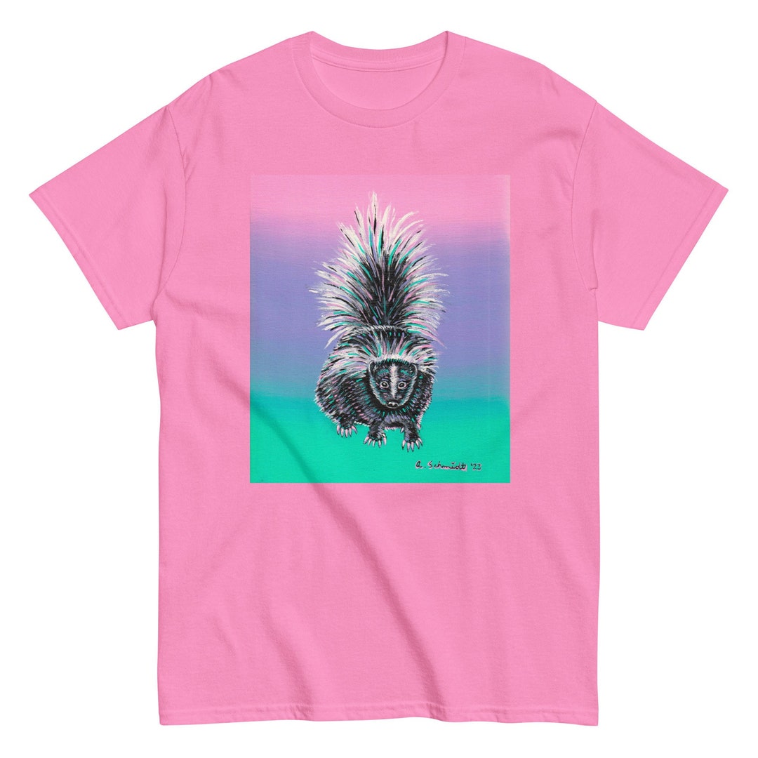 Pastel Skunk Cute Funny Neon Original Painting Art Unisex Classic Tee ...